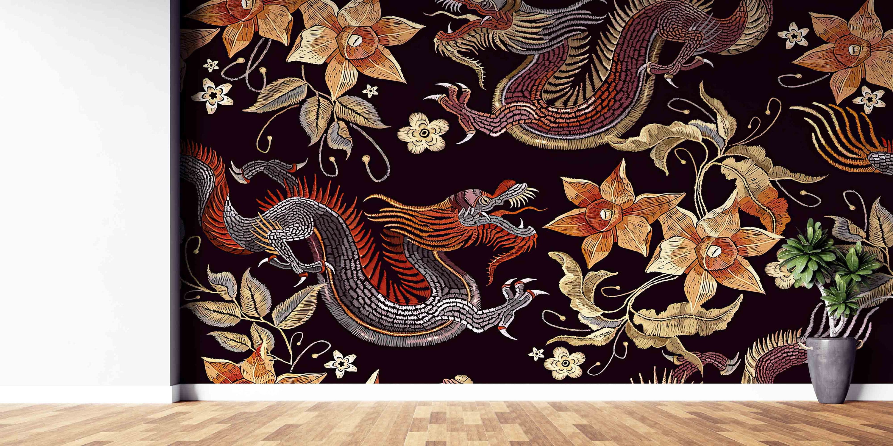 Chinese Dragon Wall Decor, Paper Wall Art Custom Wallpaper, 3d ...