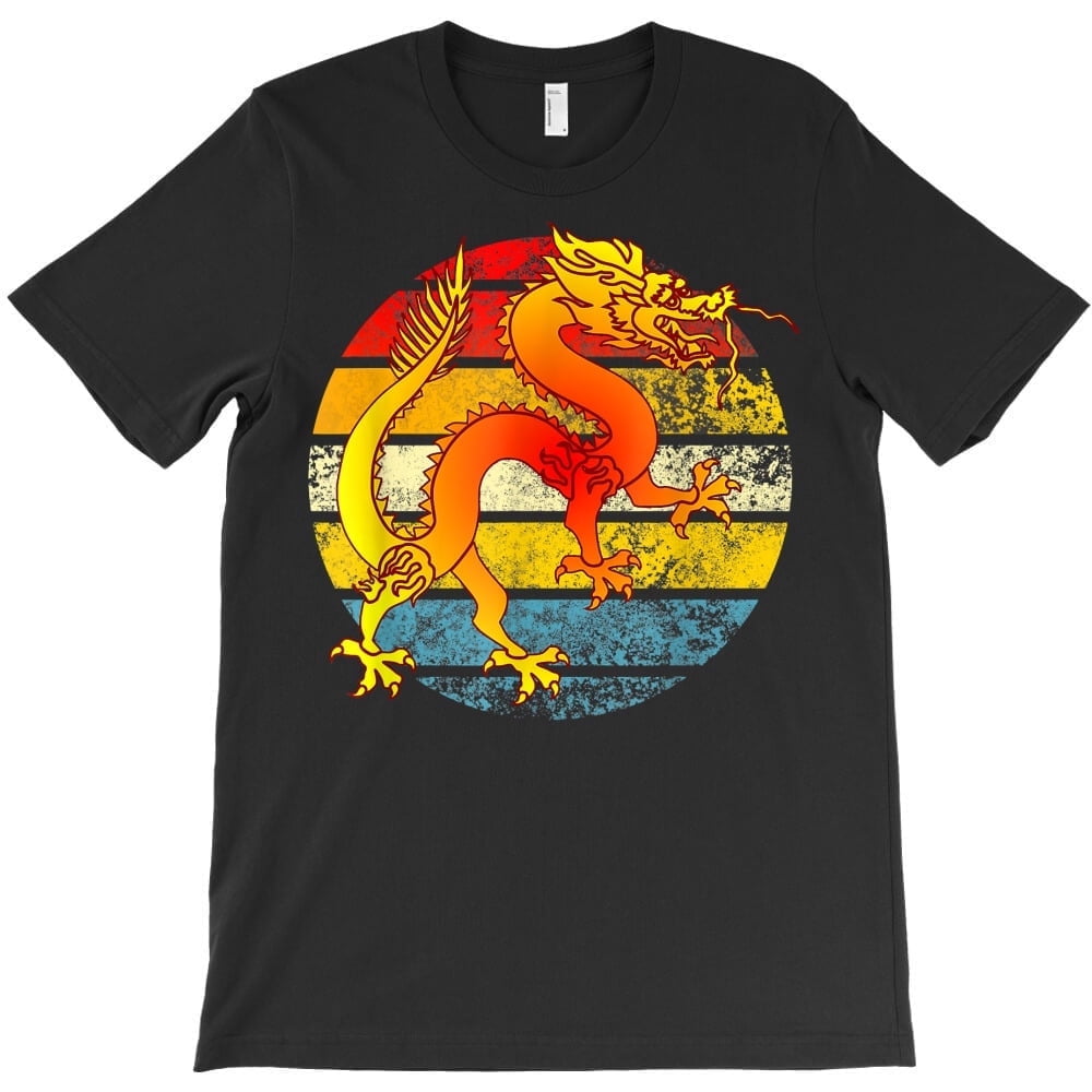 Chinese Dragon Zodiac Graphic On Weathered Effect Sun Rise Themed ...