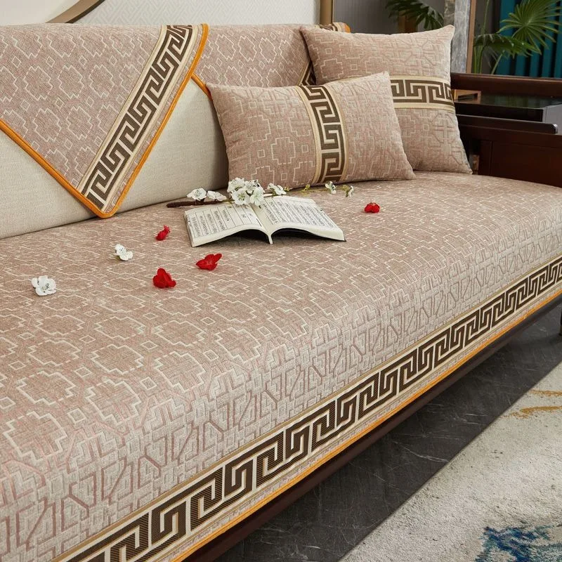 Chinese Embroidery Non-slip Sofa Cover Protector Chaise Four Season ...