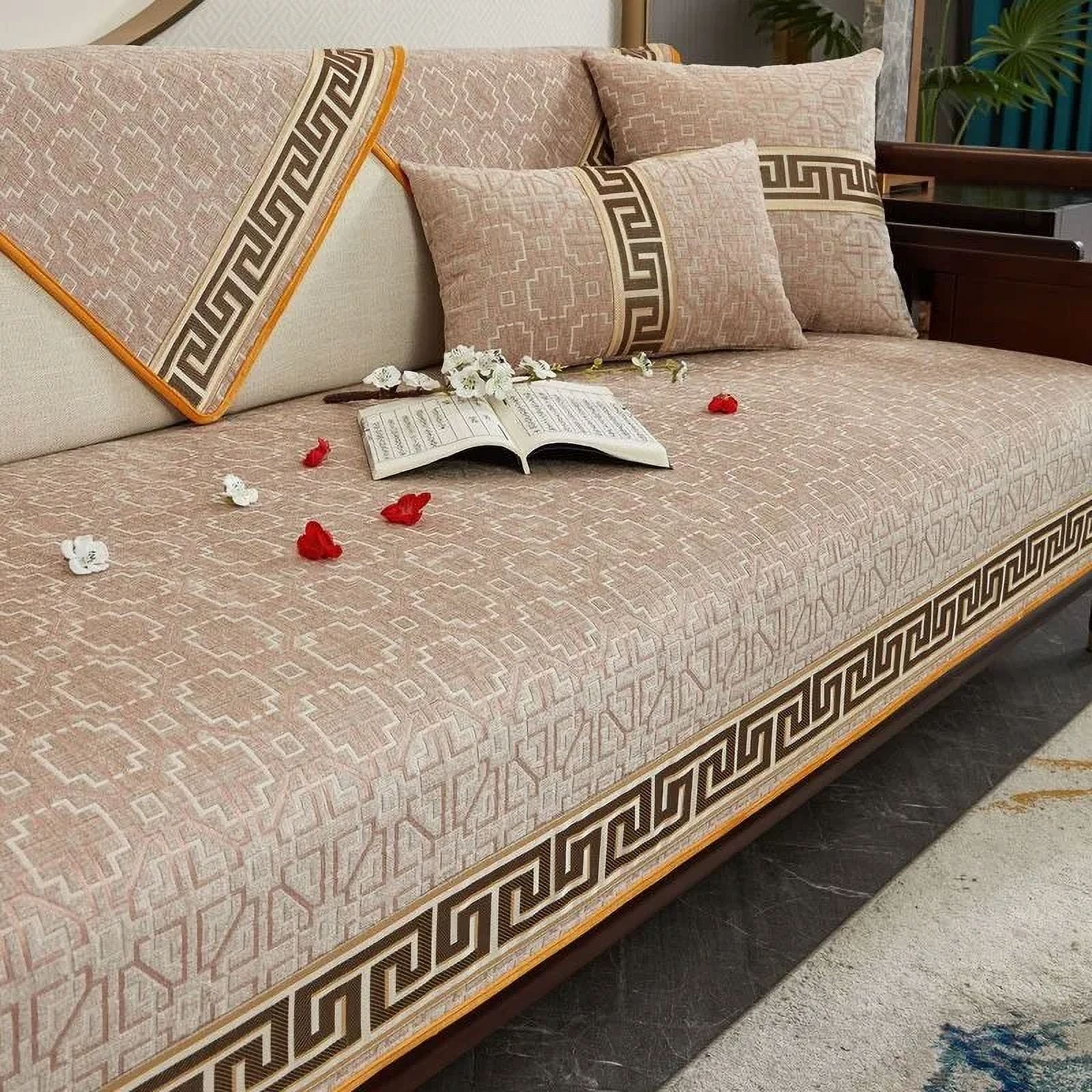 Chinese Embroidery Non-slip Sofa Cover Protector Chaise Four Season ...