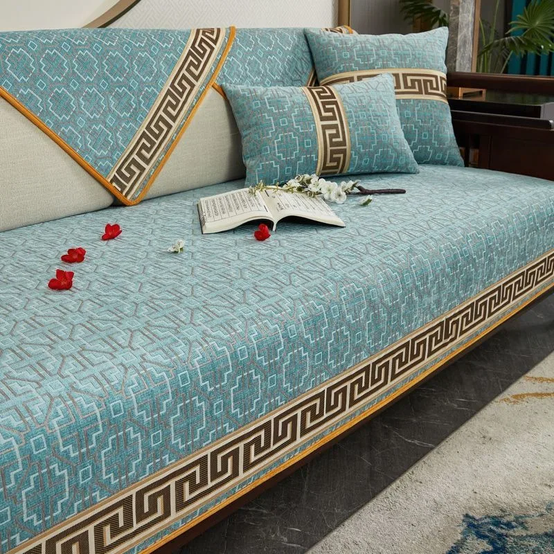 Chinese Embroidery Non-slip Sofa Cover Protector Chaise Four Season ...