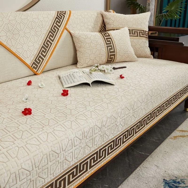 Chinese Embroidery Non-slip Sofa Cover Protector Chaise Four Season ...