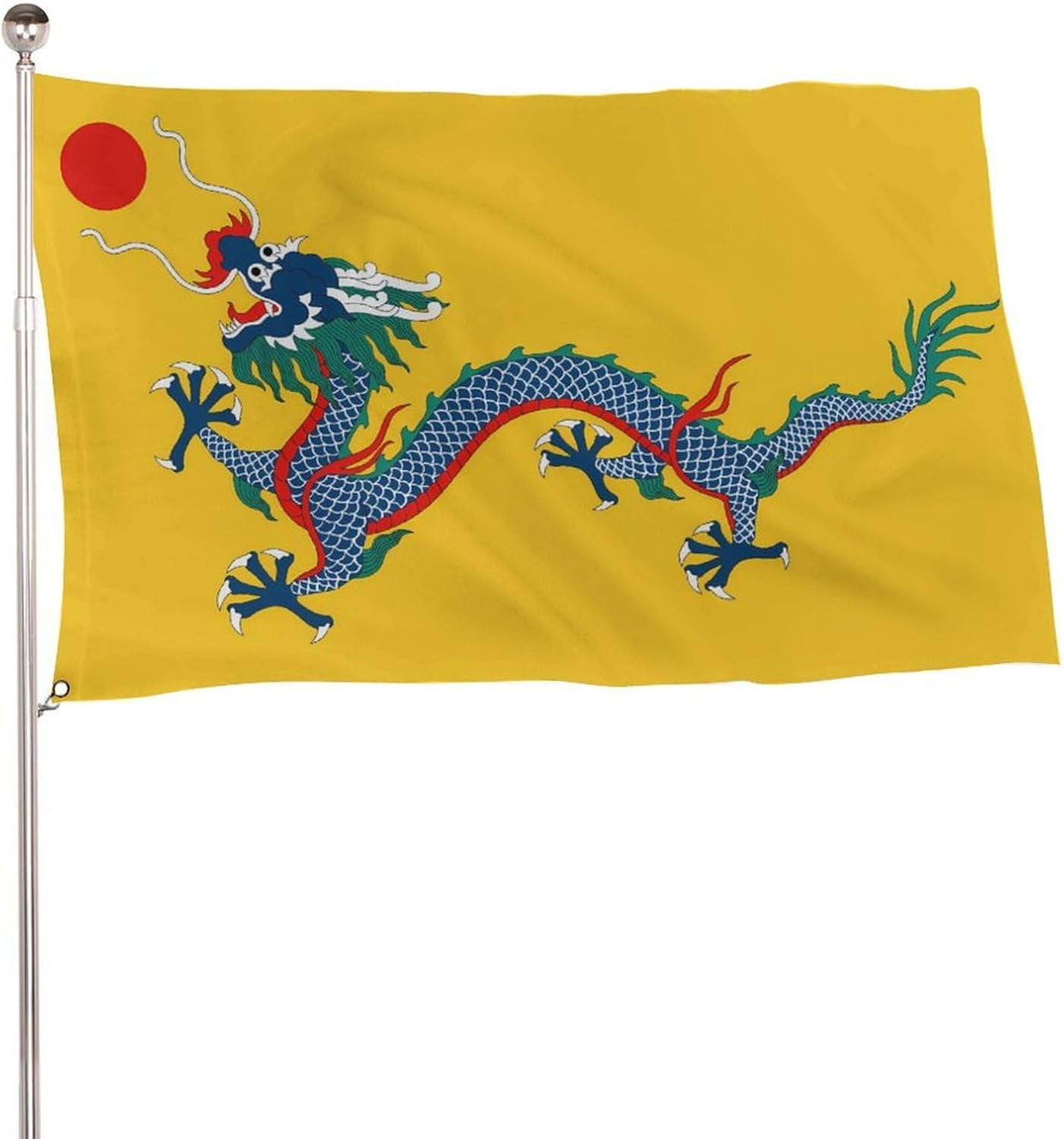 Chinese Empire Under The Qing Dynasty Flag Printed Flag with 2 Brass ...