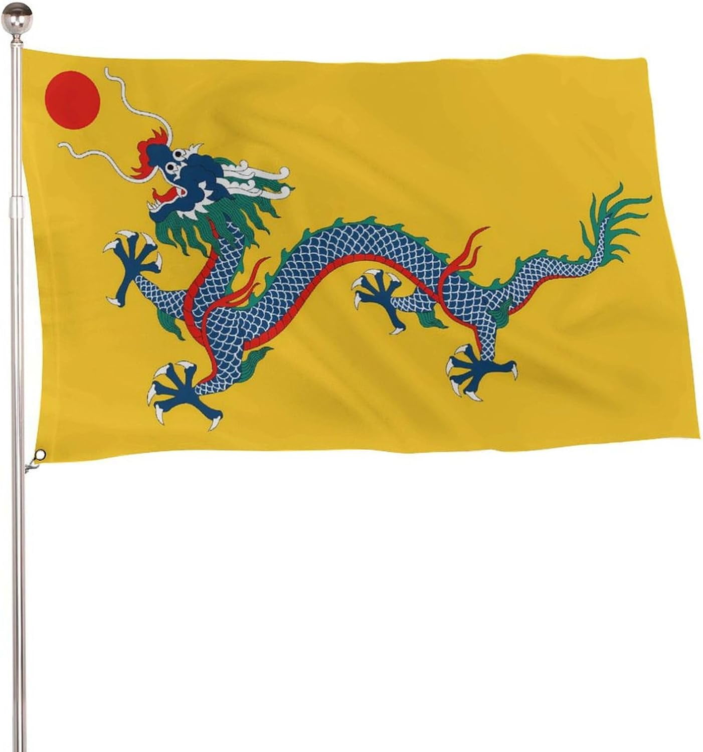 Chinese Empire Under The Qing Dynasty Flag Printed Flag with 2 Brass ...