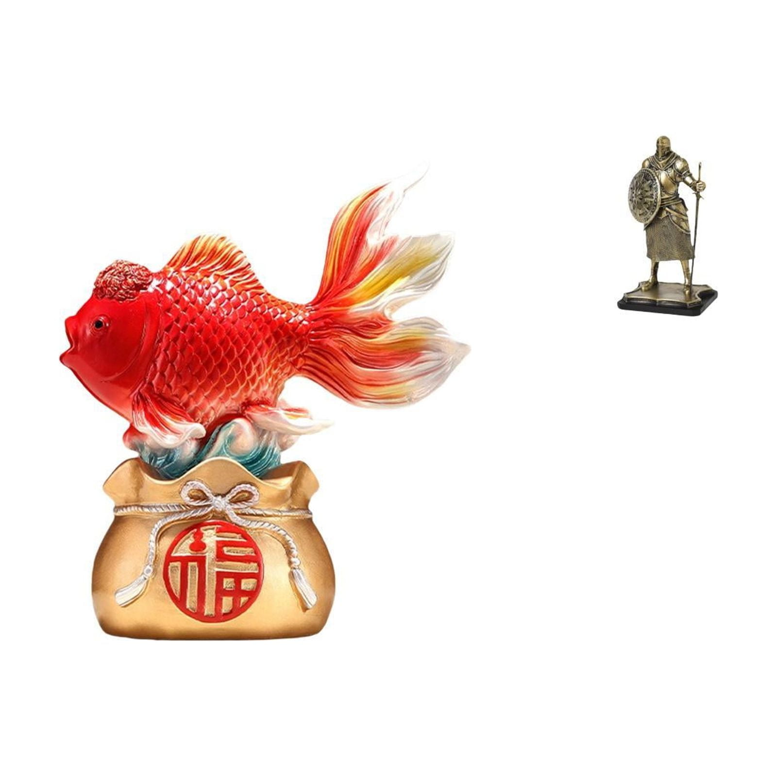 Chinese Feng Shui Fish Knight Decorative Statue Resin Art Piece for ...