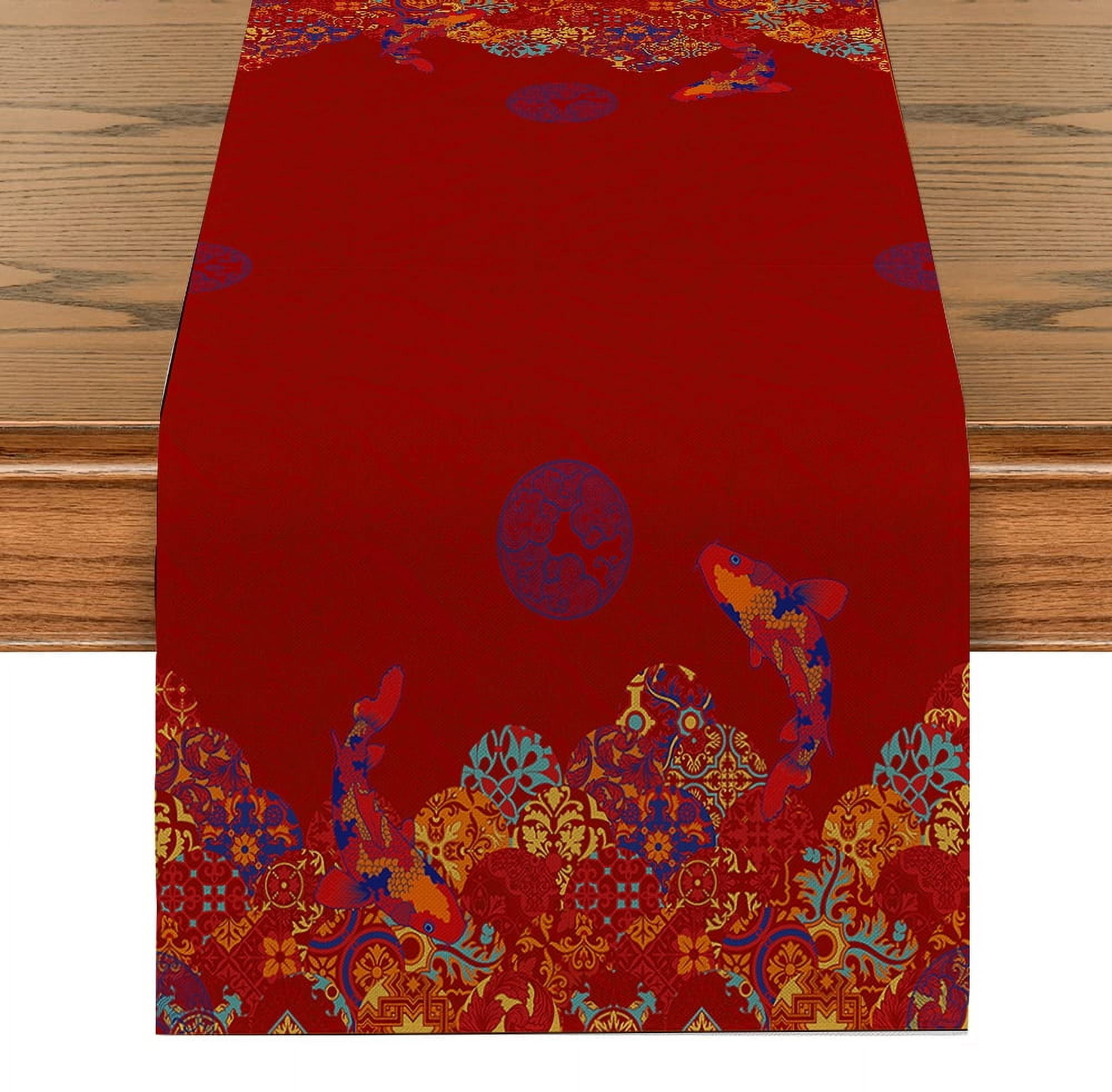 Chinese Festive Nation Table Runner Rustic Dining Table rations Table ...
