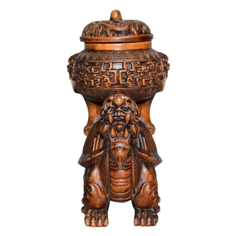 Chinese Figures Statue Wooden Carved Fox Plum Blossom Incense Burner ...