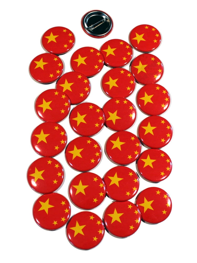Chinese Flag People's Republic of China PRC Pinback Buttons - 1.5 Inch ...