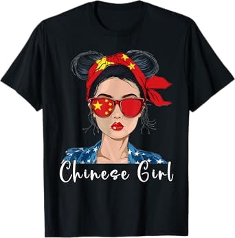 Chinese Flag Souvenirs Woman Uniform Girl Hat China T-Shirt - Walmart.com