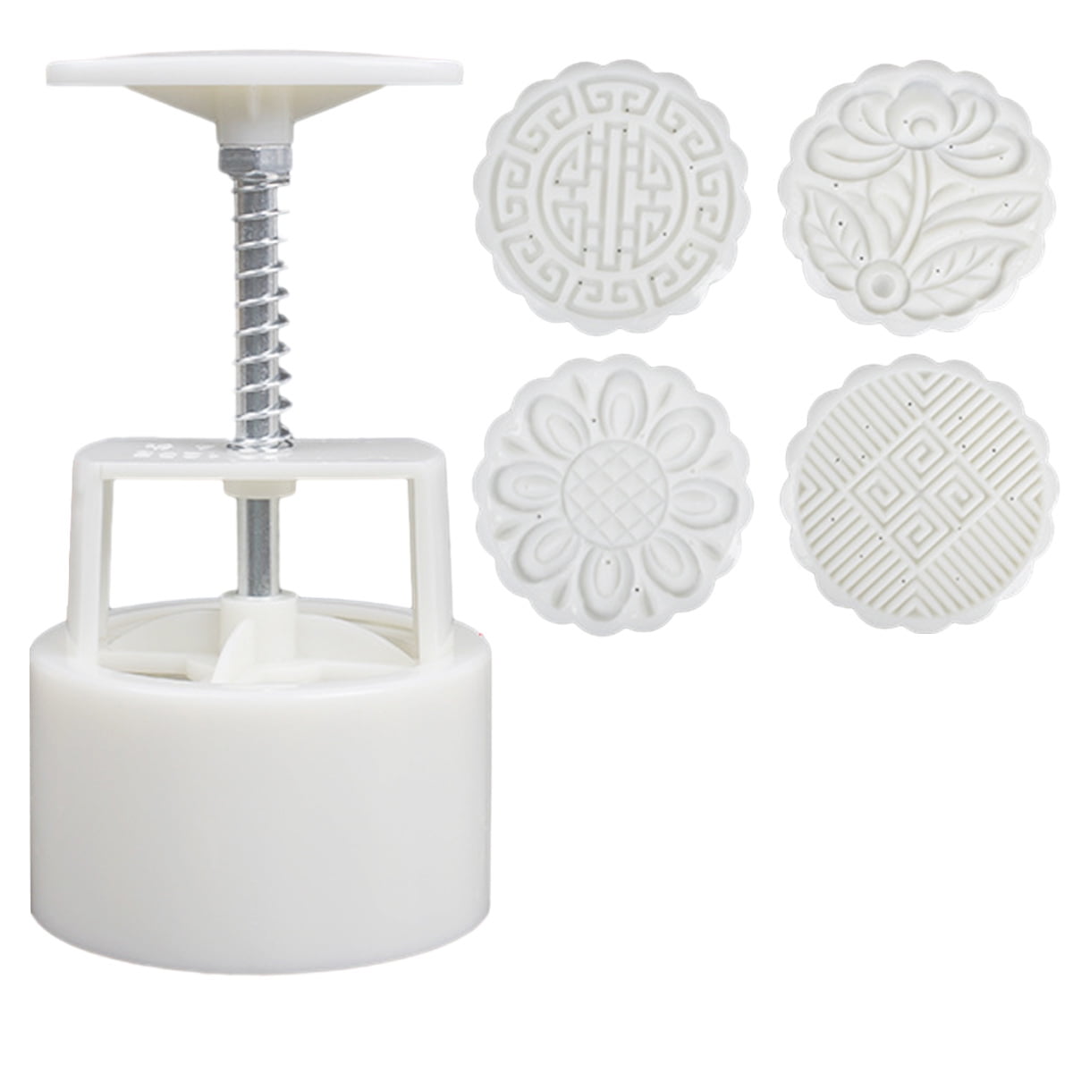 Wooden Mooncake Mold 2 Pcs Wooden Mooncake Stamps Hand Pressure Cake ...