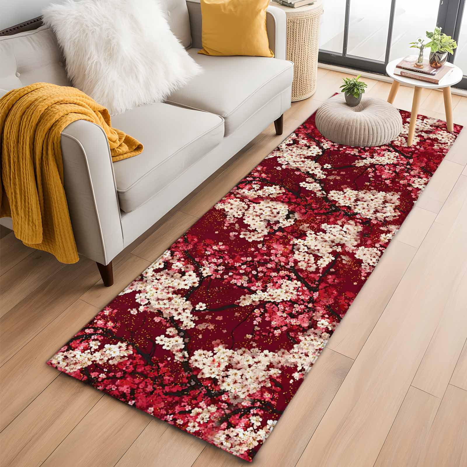 Chinese Flowers Kitchen Runner Rug 2x6 Washable Runners for Hallway Non ...