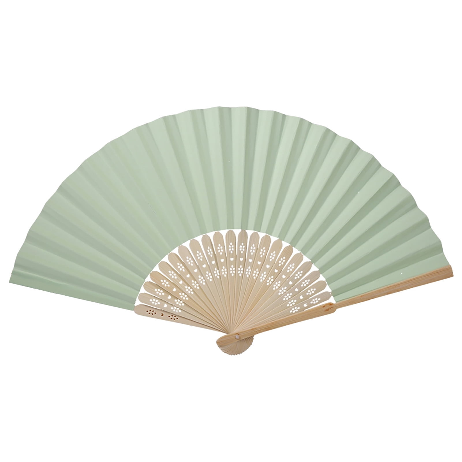 Chinese Folding Bamboo Ribs Fan DIY Blank Paper Fan Wedding Shower ...