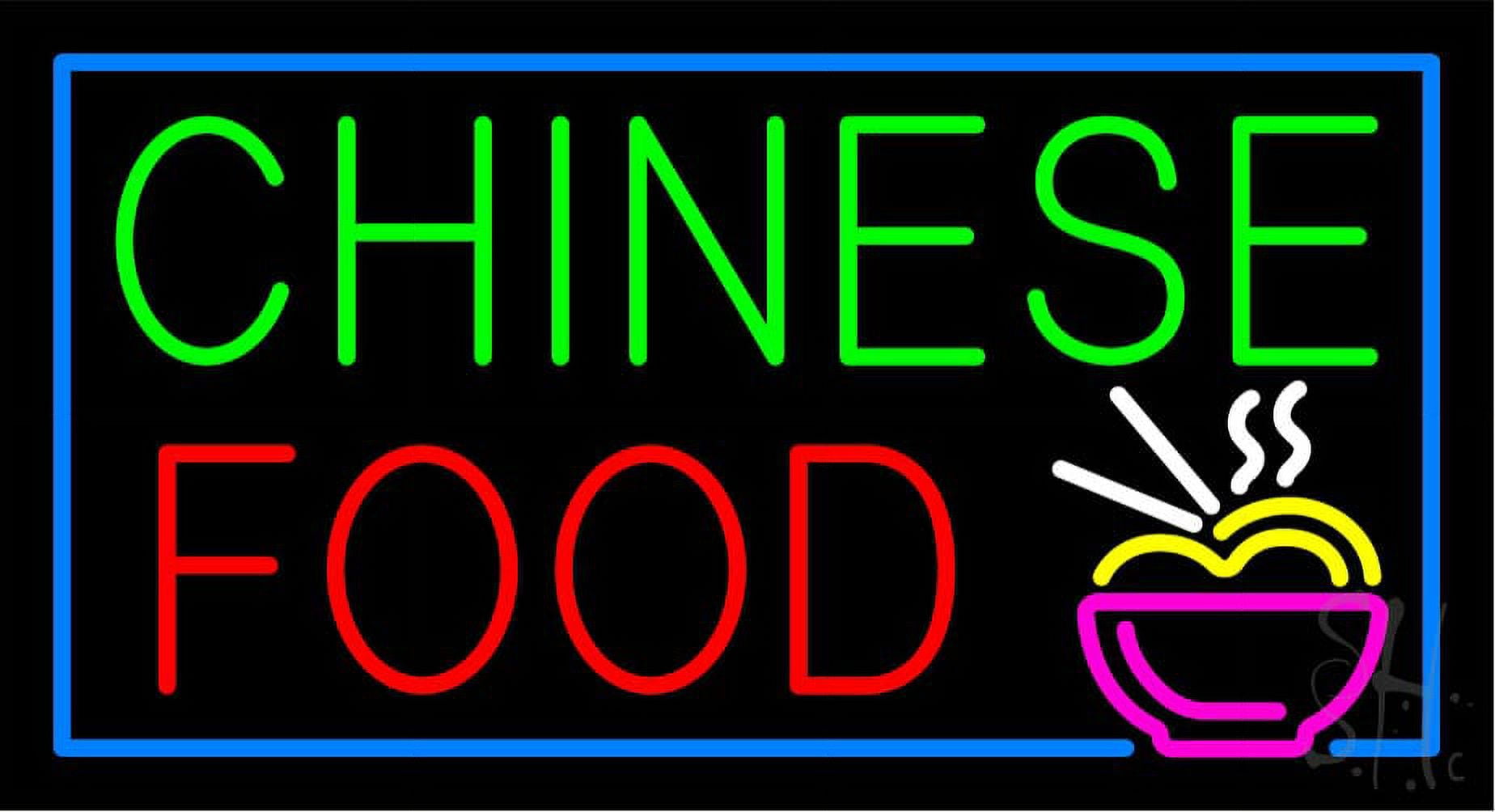 Chinese Food LED Neon Sign 13 x 24 - inches, Clear Edge Cut Acrylic ...