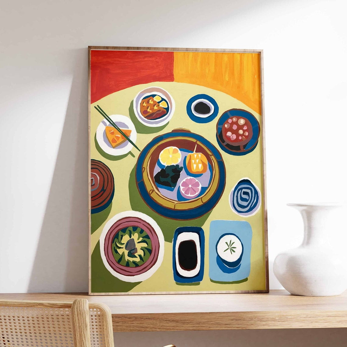 Chinese Food Poster, Dim Sum Poster, Dinner Table Food Print, Kitchen ...