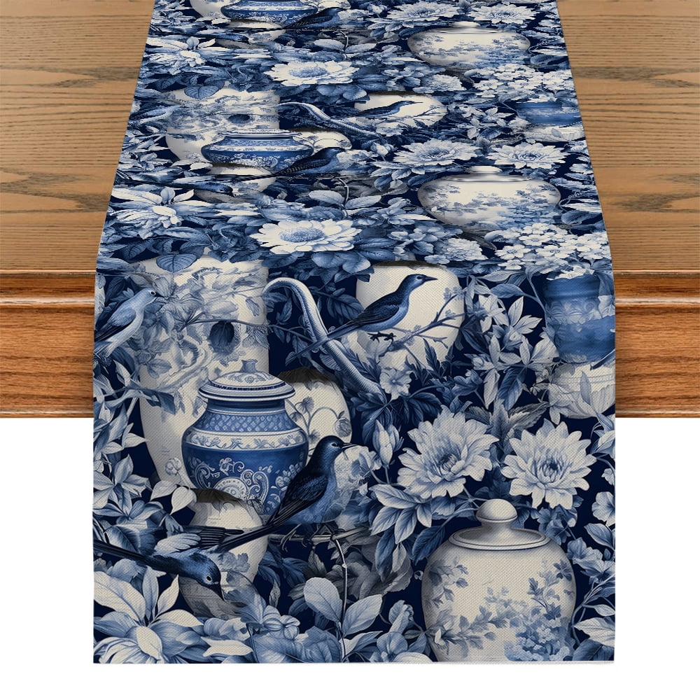 Chinese Geometric Plants Table Runner Rustic Dining Table rations Table ...