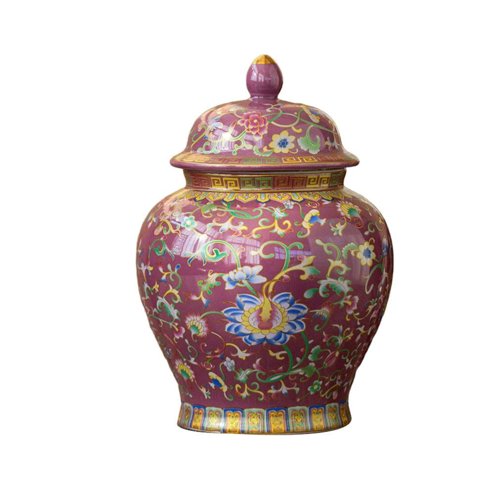 Chinese Ginger Jar with Lid,Traditional Chinese Porcelain Ceramic ...
