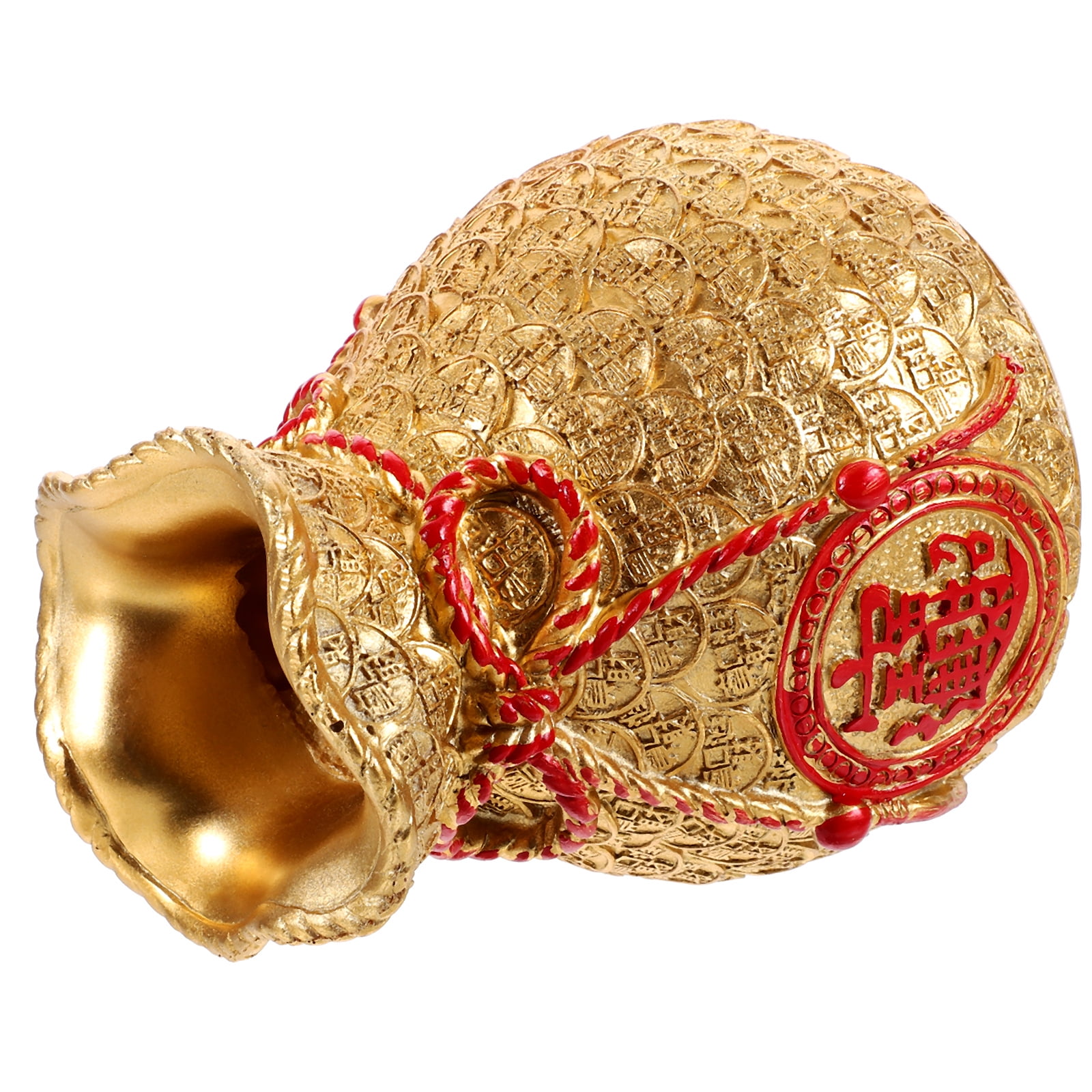 Chinese Golden Money Box Figurine Lucky Bag Adorable Decor - Walmart.com