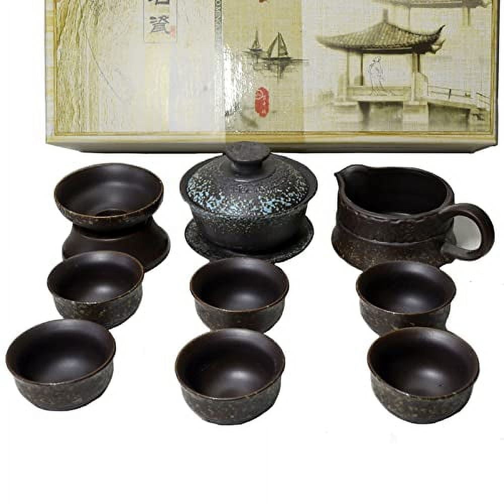 Chinese GongfuTea Gift Set of 9 ,Gaiwan Tea Set Teacup Filter with 6 ...