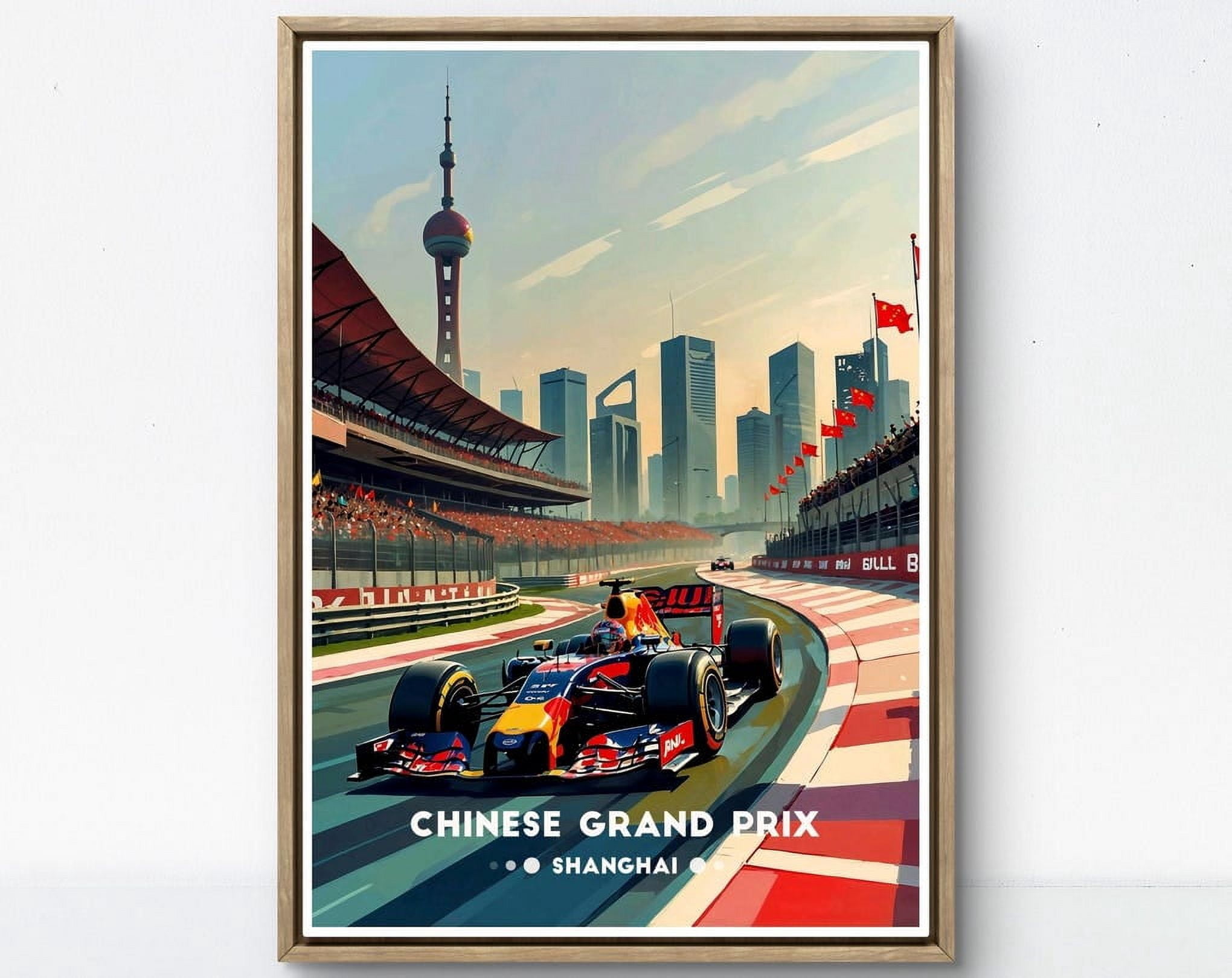 Chinese Grand Prix Poster – High-Speed Formula 1 Racing In Shanghai ...