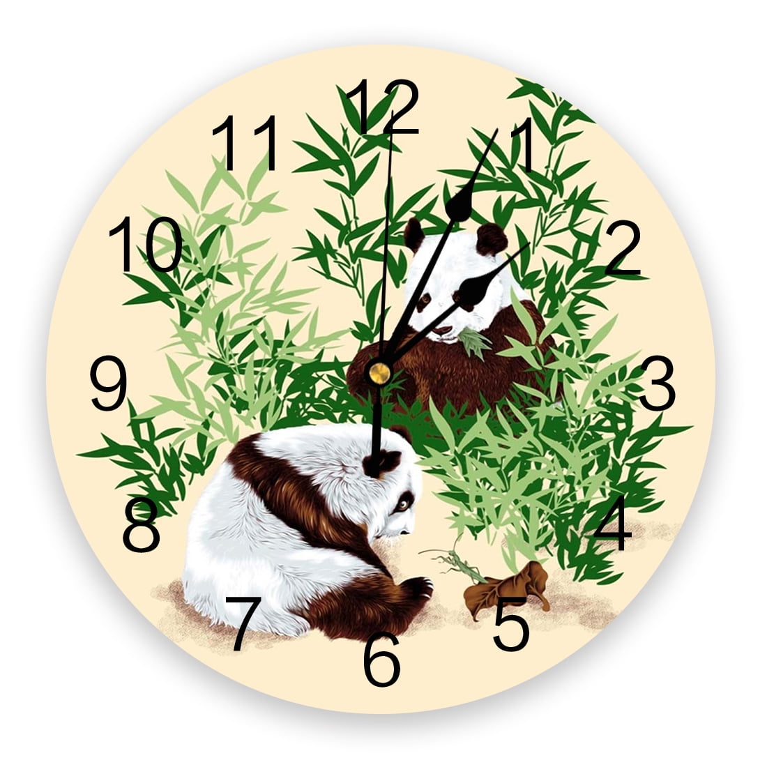 Chinese Green Bamboo Zen Green Plant Round Wall Clock for Home r Living ...