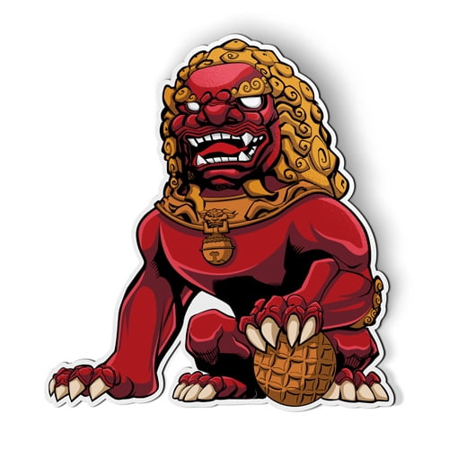 Chinese Guardian Lion Foo Dog - 5" Magnet for Car Locker Refrigerator ...