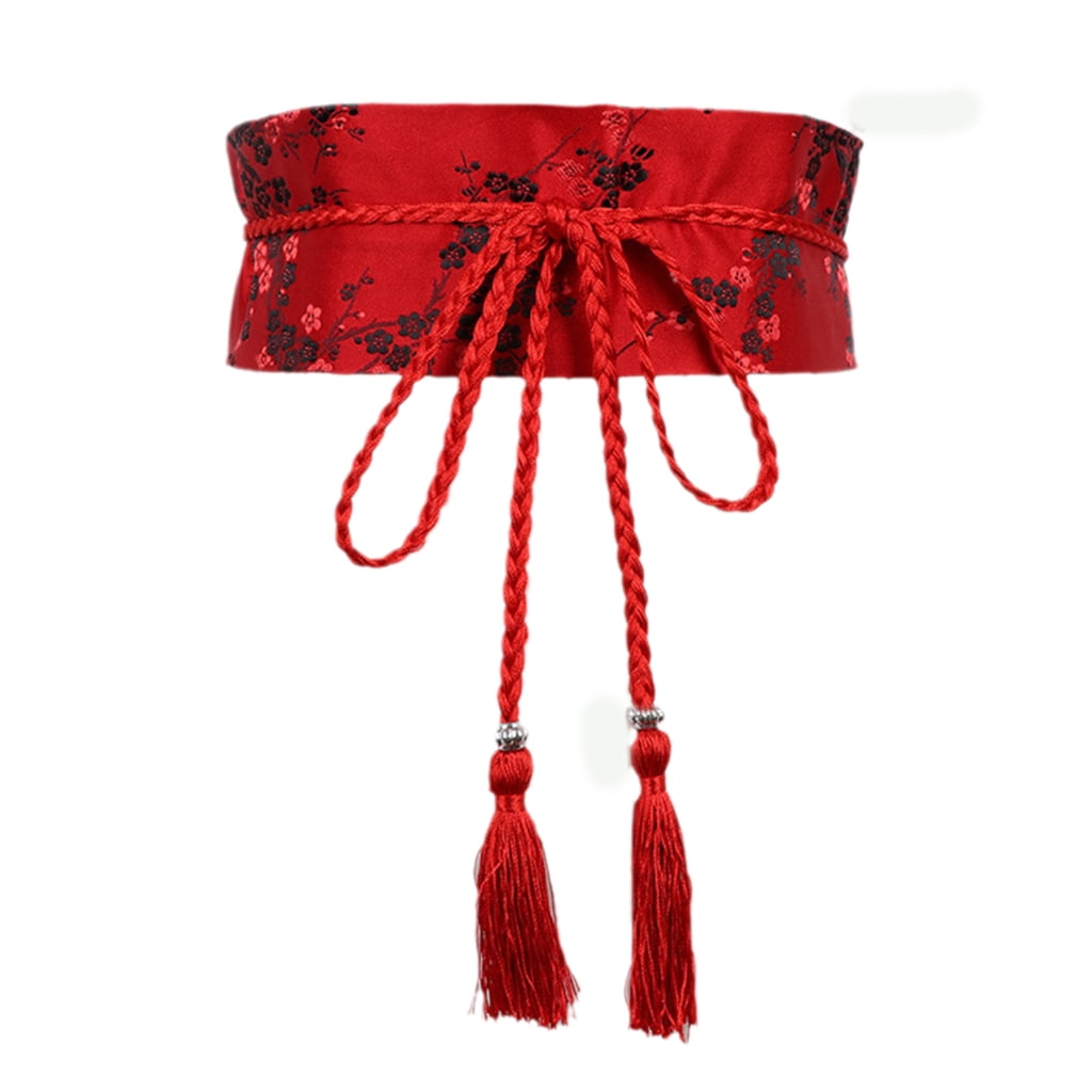 Chinese Han Dynasty Hanfu Clothing Waistband with Tassels Wide Tie Belt ...
