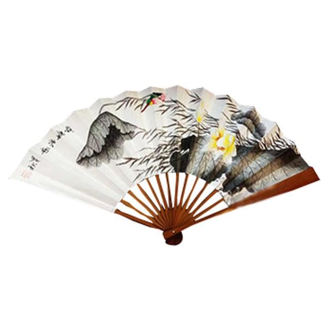 Chinese Hand Held Folding Fans, White - 60 x 33 cm - Walmart.com