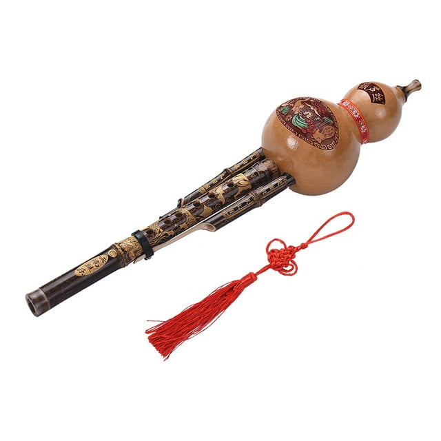 Chinese Handmade Black Bamboo Hulusi Gourd Cucurbit Flute Ethnic ...