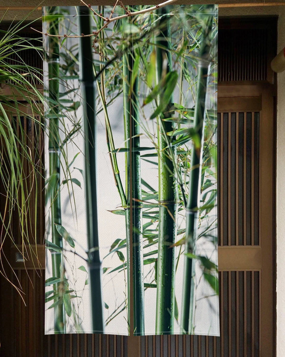 Chinese Ink Bamboo Door Curtain Japanese Noren Style Kitchen Room Divider Door Curtain Bedroom ...