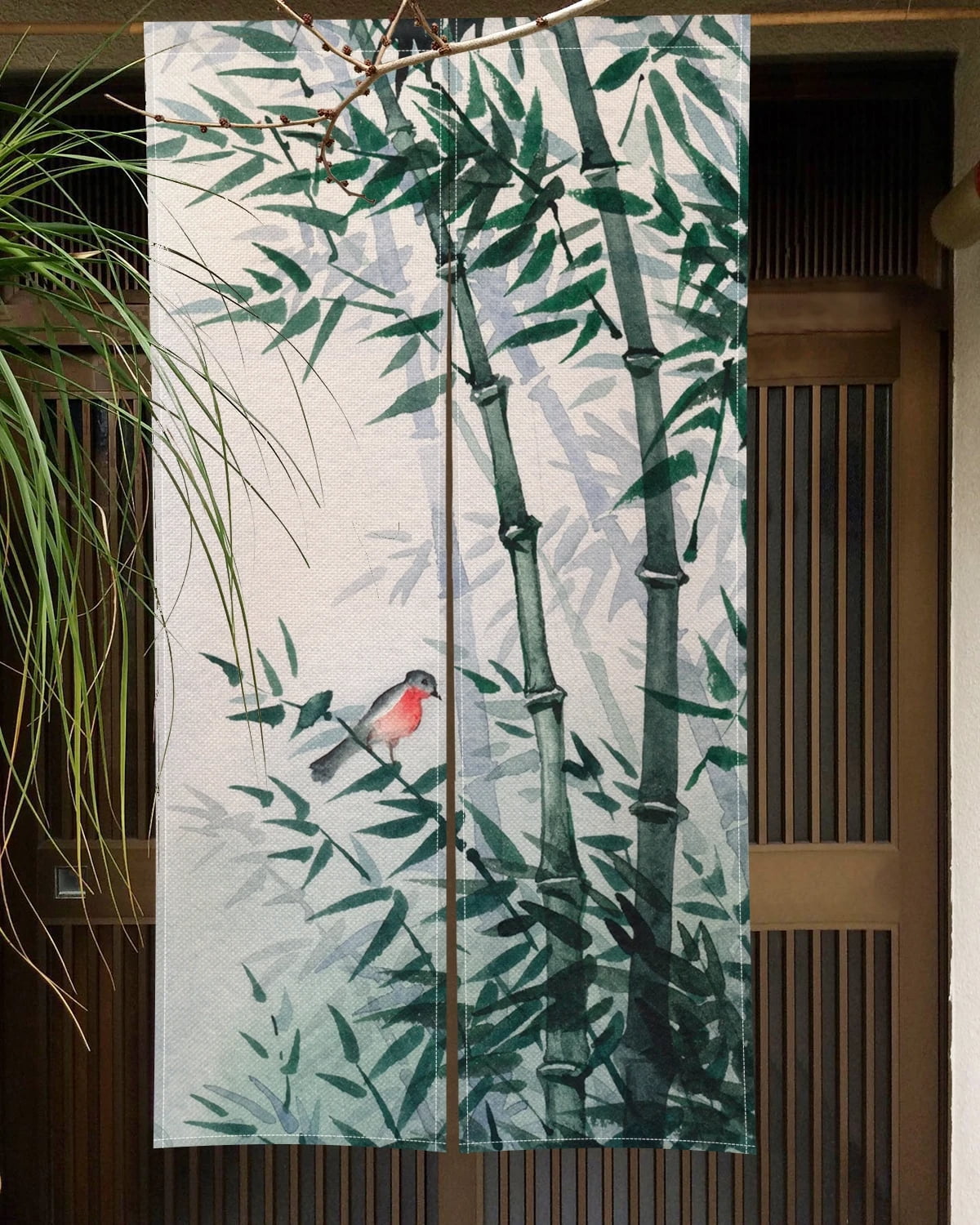 Chinese Ink Bamboo Door Curtain Japanese Noren Style Kitchen Room ...