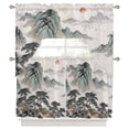 Chinese Ink Painting Kitchen Curtains Swag Valance and Tier Curtains ...