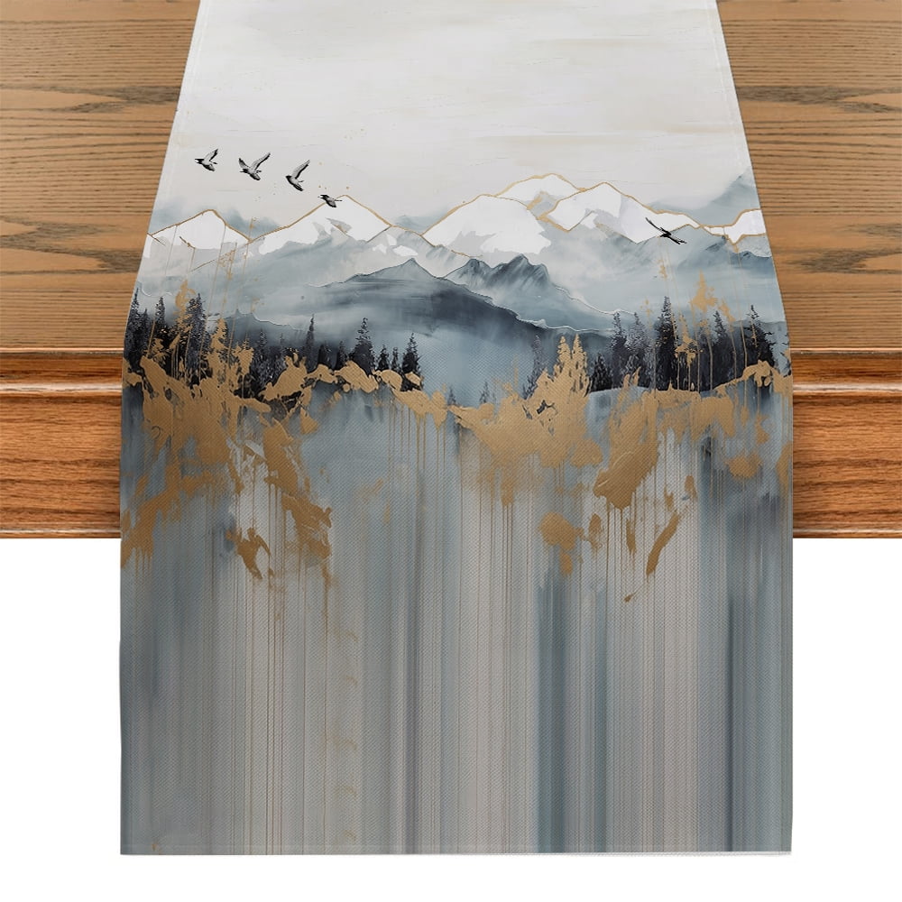 Chinese Ink Painting Nature Scenery Table Runners Dresser Table r ...