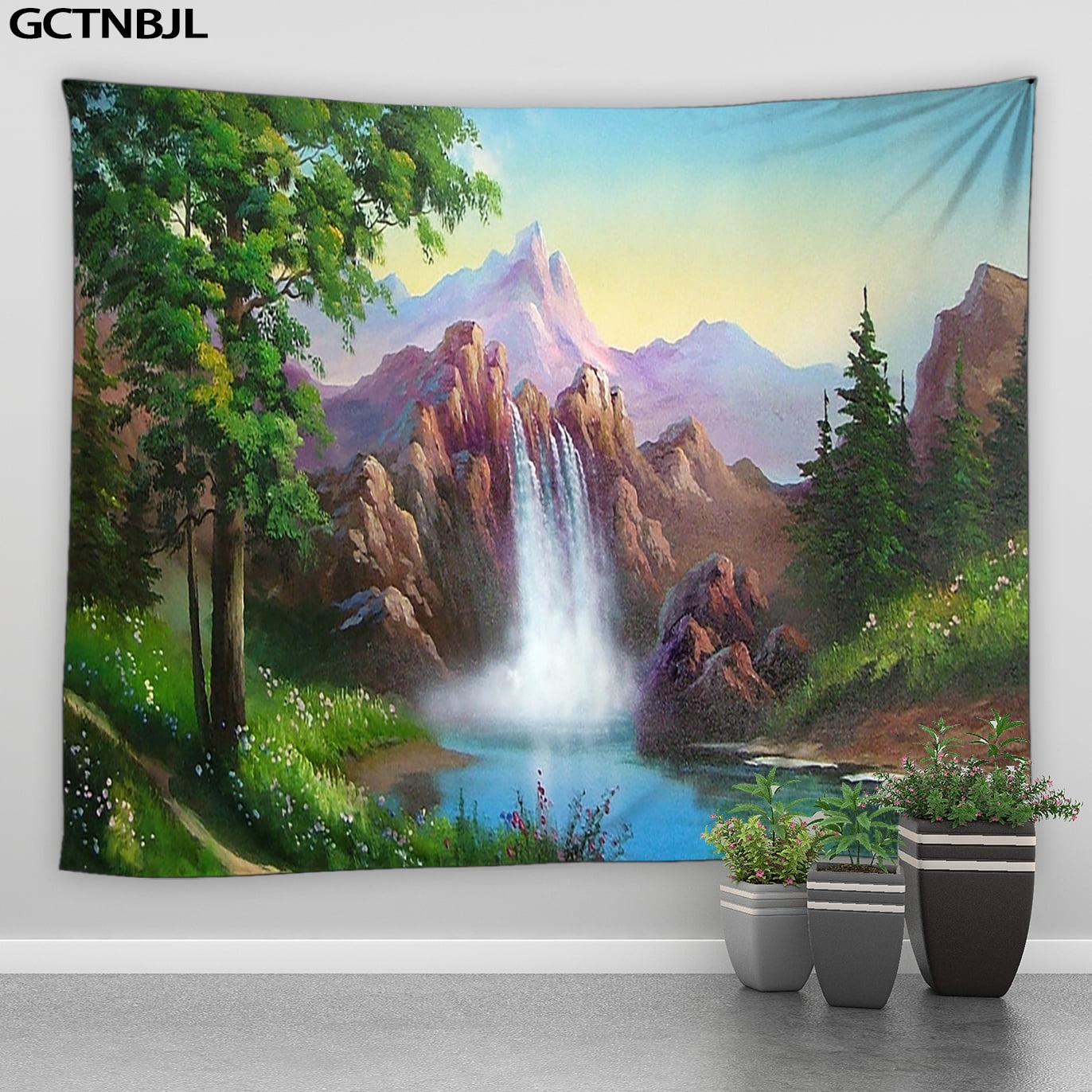 Chinese Japanese Tapestry Wall Hanging Asian Mount Forest Tapestry ...