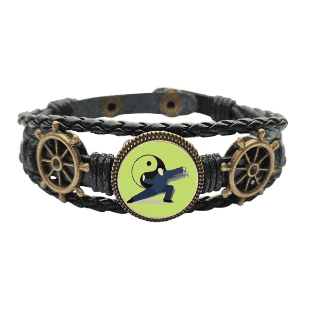 Chinese Kung Fu Tai Boxing Gossip Leather Braided Ocean Bracelet ...