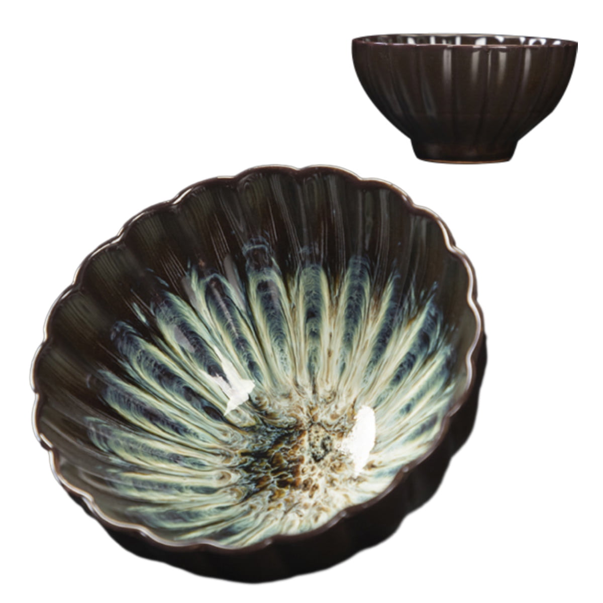 Chinese Kung Fu tea cup, Tianmu glazed teacup, ceramic teacup, sparkling Tianmu teacup ...