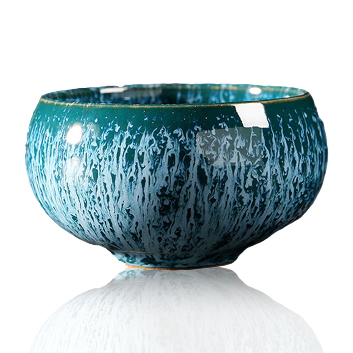 Chinese Kung Fu tea cup, colored glaze, 100ml ceramic teacup, sparkling Tianmu teacup, beautiful ...