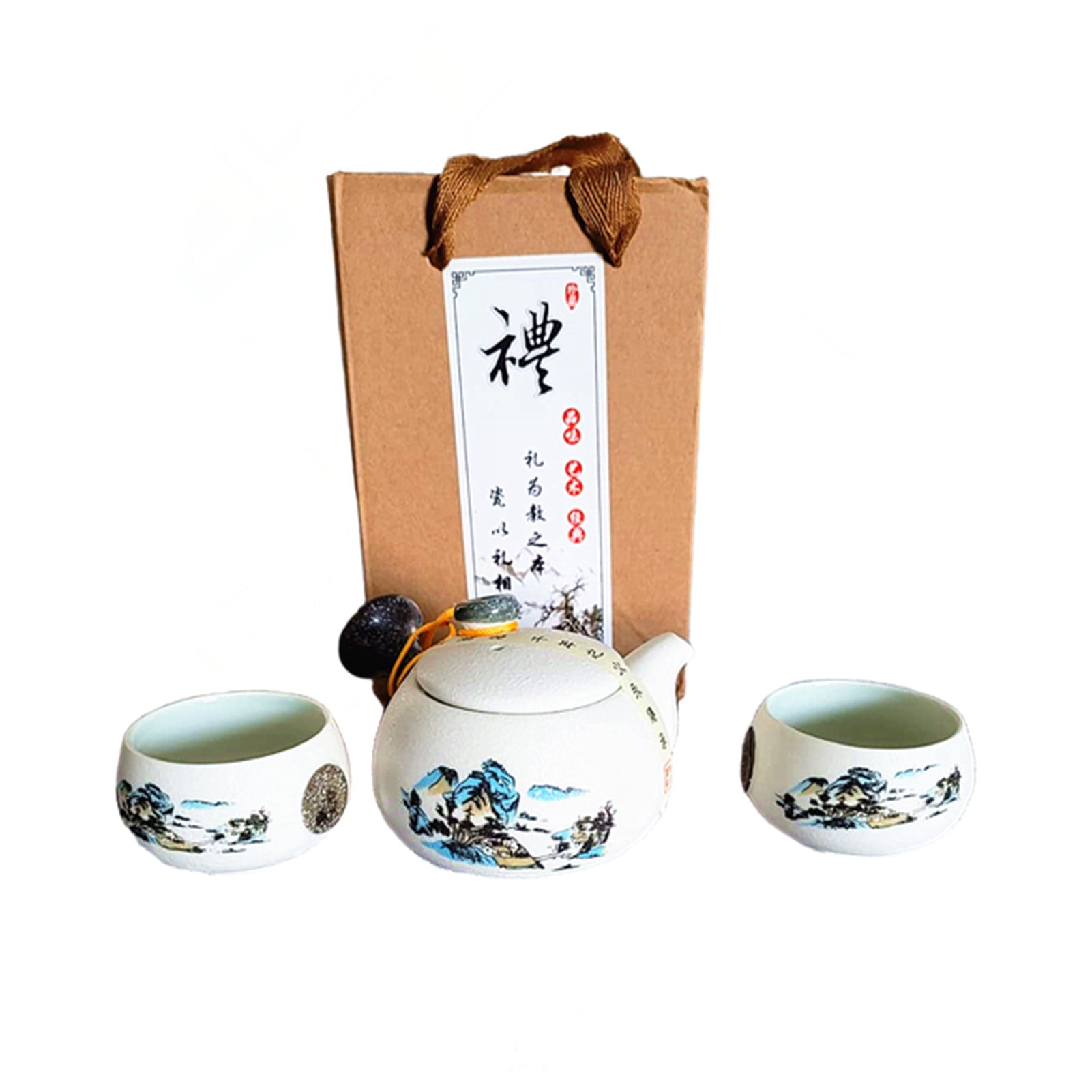 Chinese Kungfu Ceramic Tea Set Included Teapot,Teacups and Gift Bag ...
