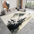 Chinese Landscape Area Rugs, Landscape Clouds Plants Carpet, Washable ...