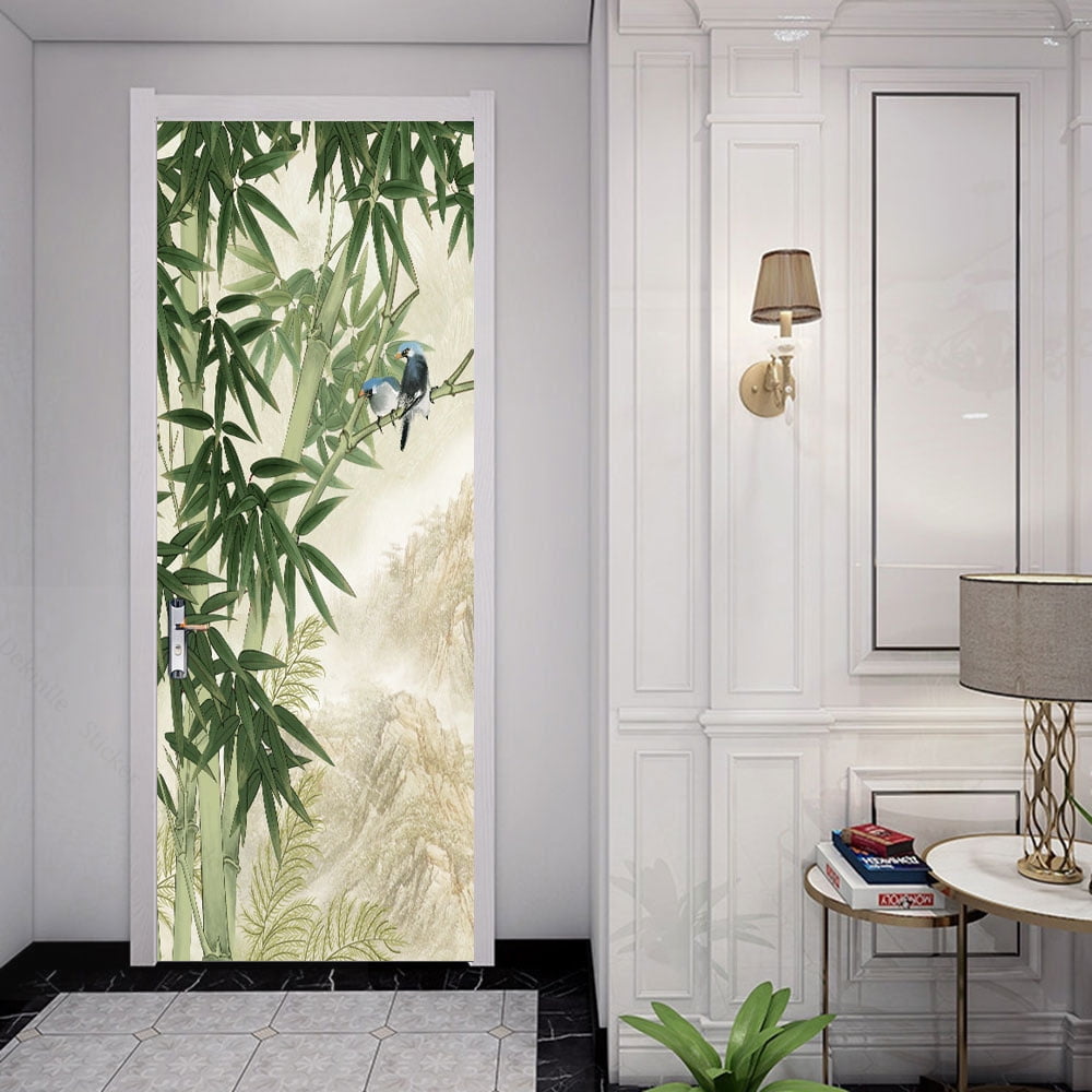 Chinese Landscape Painting Door Stickers Wallpaper Ink Painting Art ...