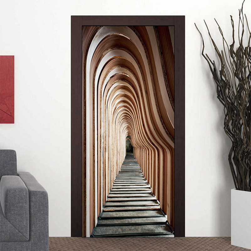 Chinese Landscape Painting Door Stickers Wallpaper Ink Painting Art ...