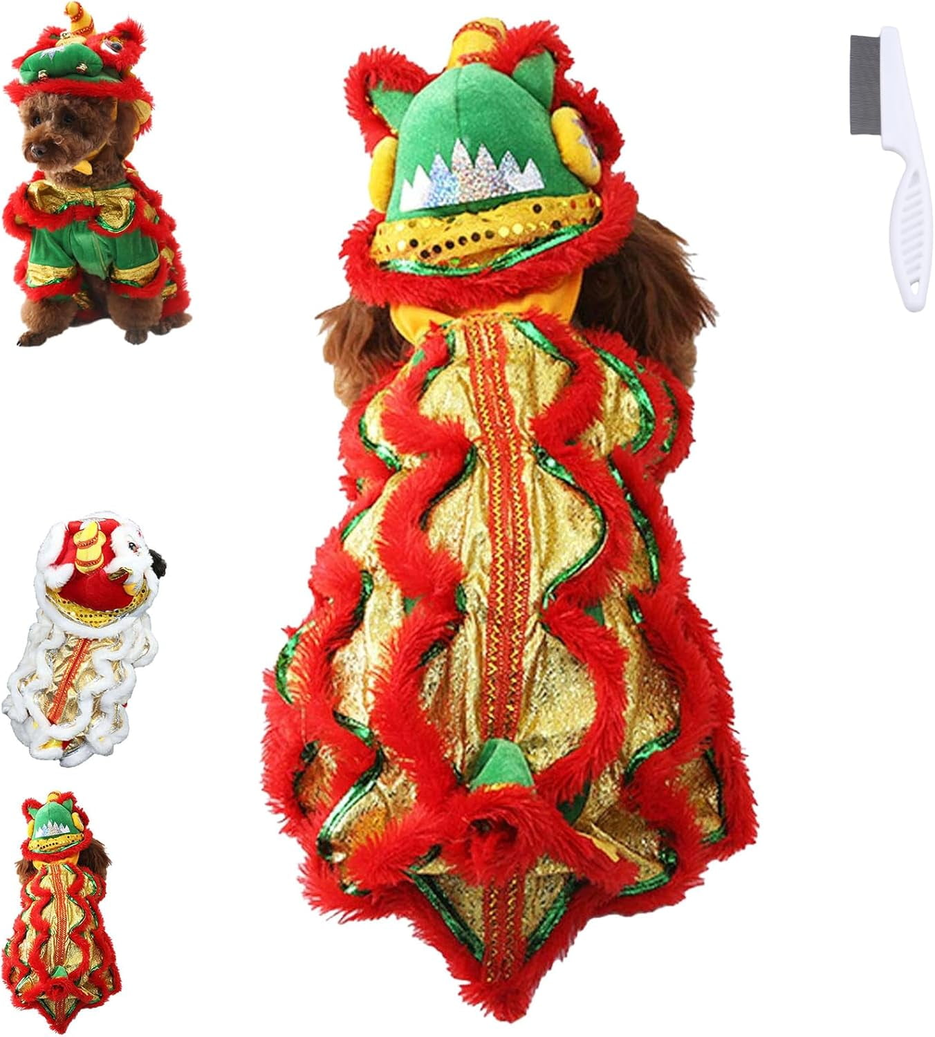 Chinese Lion Dance Dog Costume, Chinese New Year Pet Outfit, Spring ...