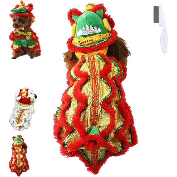 Chinese Lion Dance Dog Costume, Chinese New Year Pet Outfit, Spring ...