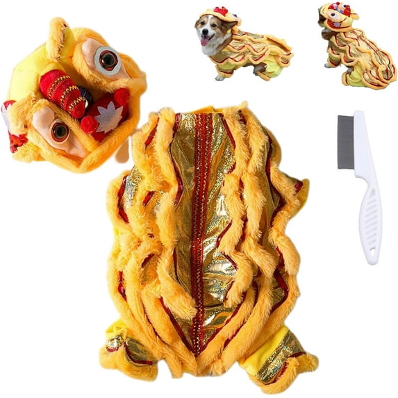 Chinese Lion Dance Dog Costume, Spring Festival Dogs Costume Clothes ...