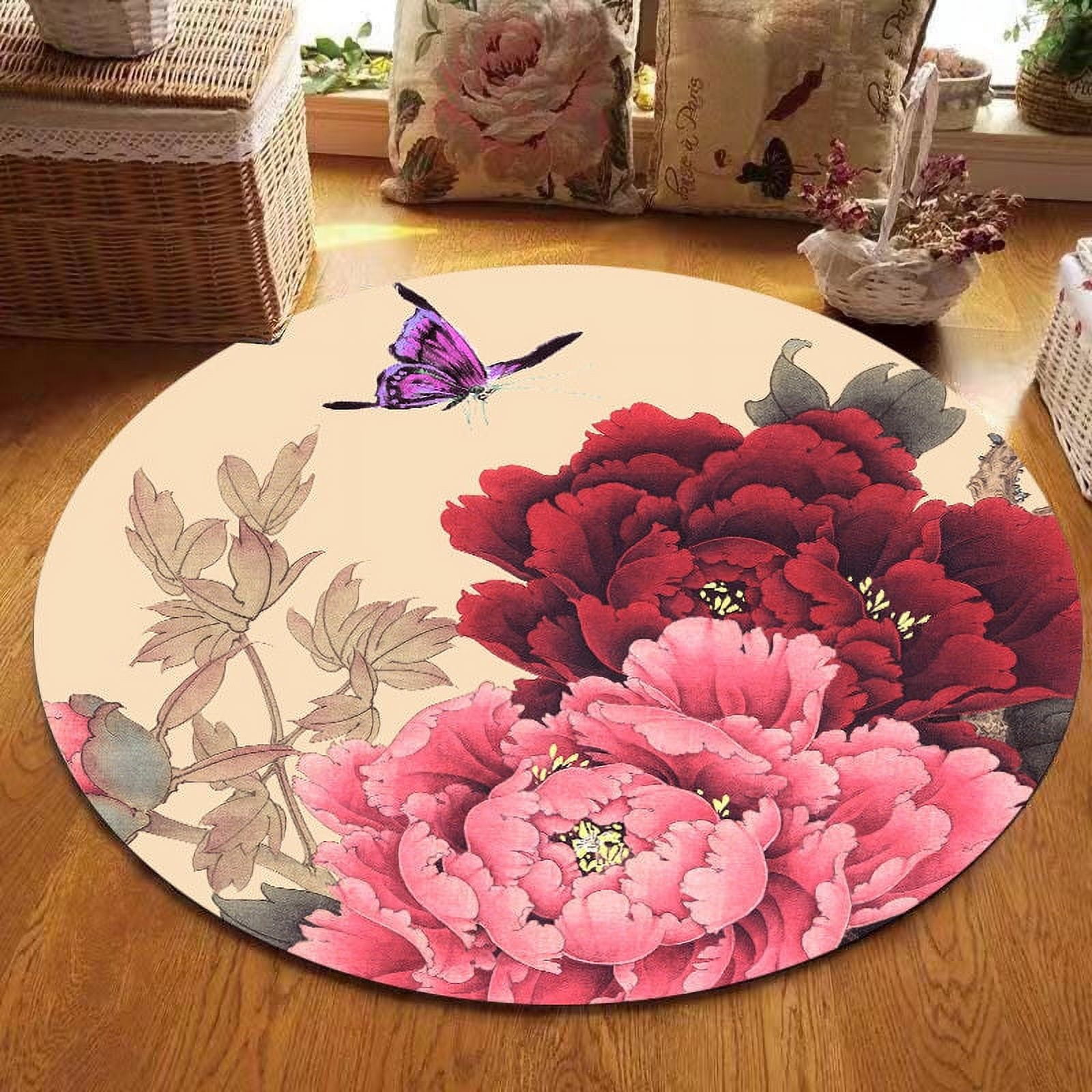 Chinese Lotus Round Carpet Living Room Bedroom Carpets Home rative ...
