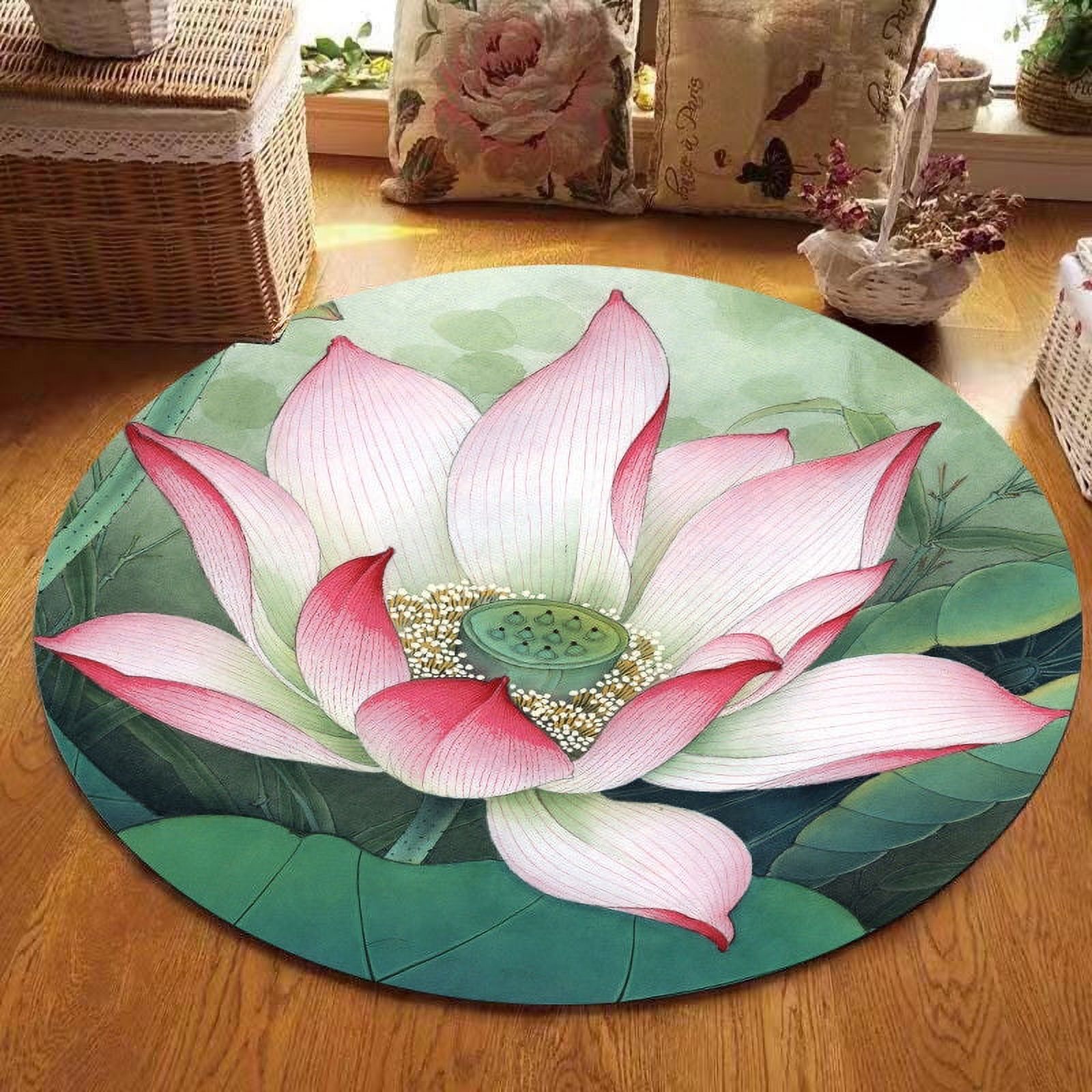Chinese Lotus Round Carpet Living Room Bedroom Carpets Home rative Cushion Hanging Basket Room ...