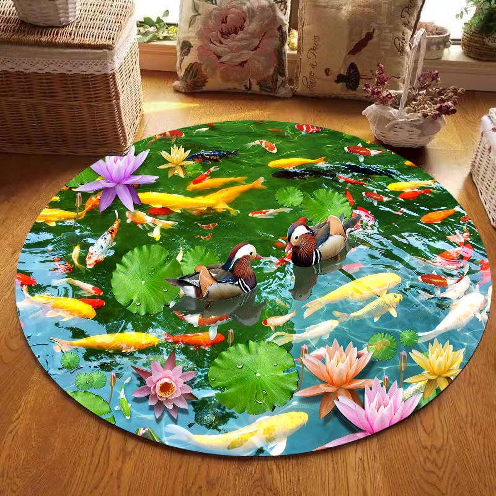 Chinese Lotus Round Carpet Living Room Bedroom Carpets Home rative ...