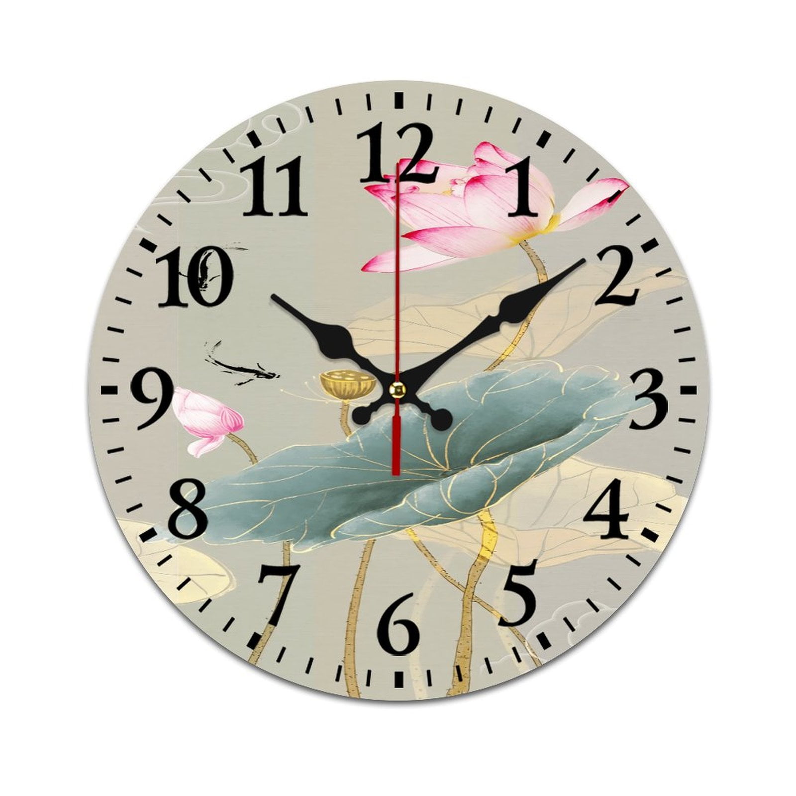 Chinese Lotus Wall Clock Modern Design Clocks Wall Hanging Home Office ...