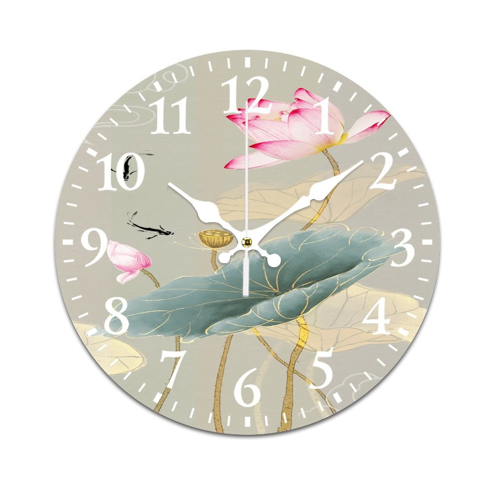 Chinese Lotus Wall Clock Modern Design Clocks Wall Hanging Home Office ...