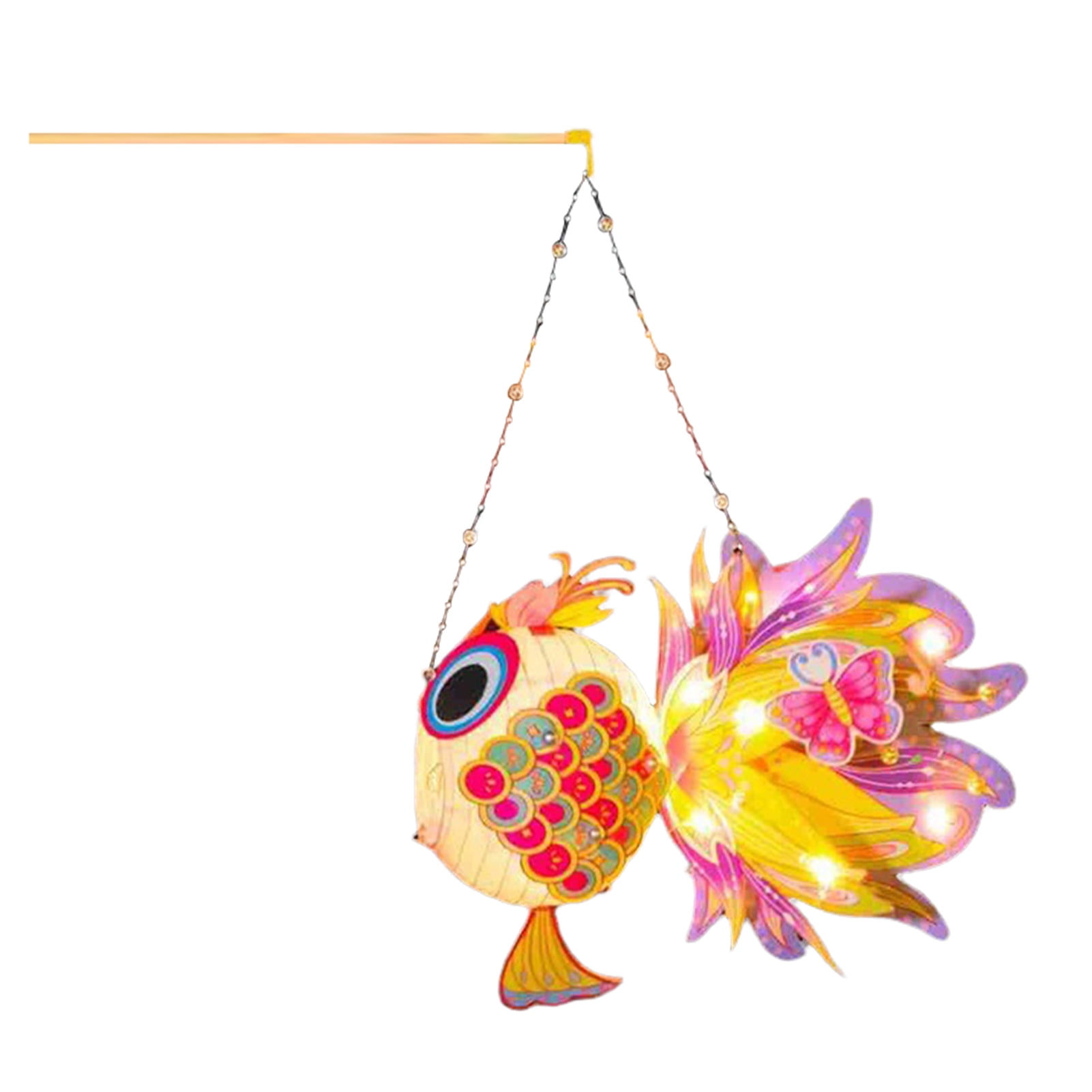 Chinese Lucky Fish Lantern Handmade Paper Lantern with LED Light DIY ...