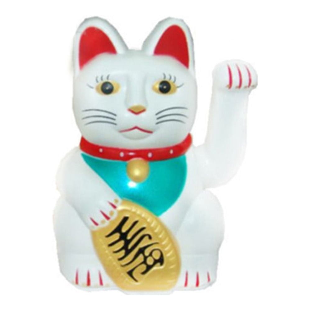 Chinese Lucky Waving Cat Beckoning Maneki Neko Gold Wealth Fortune Feng ...